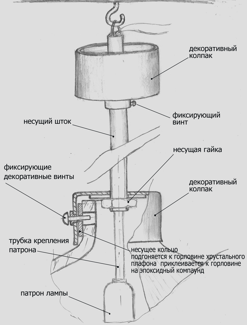 Хрустальный плафон - рассеиватель больших размеров. Изготовление по ...